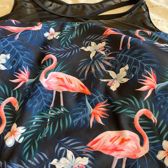Swim | Flamingo Print Highneck Racerback Tankini | Poshmark